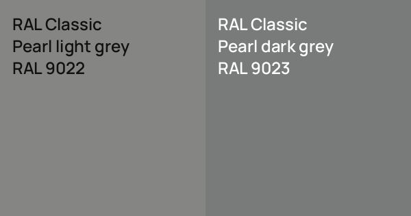 RAL Classic Pearl light grey vs. RAL Classic Pearl dark grey comparison