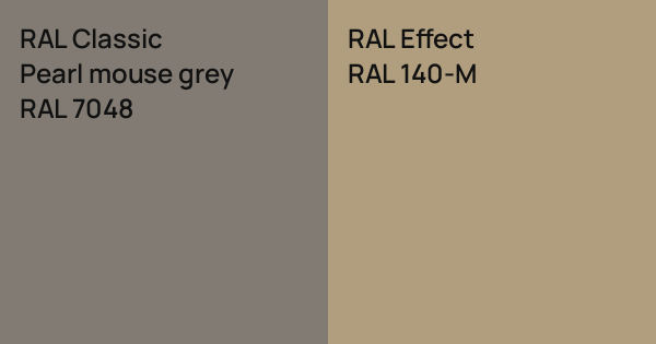 RAL Classic Pearl mouse grey vs. RAL Effect RAL 140-M comparison