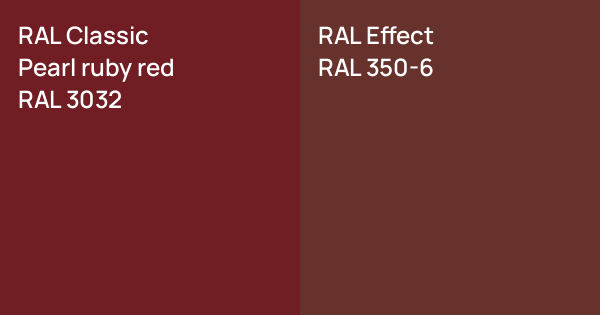 RAL Classic Pearl ruby red vs. RAL Effect RAL 350-6 comparison