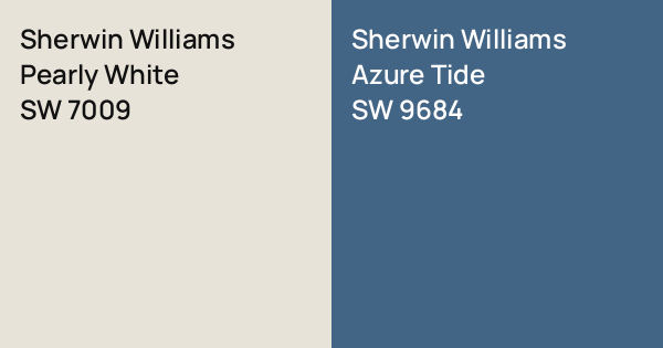 Sherwin Williams Pearly White vs. Sherwin Williams Azure Tide comparison
