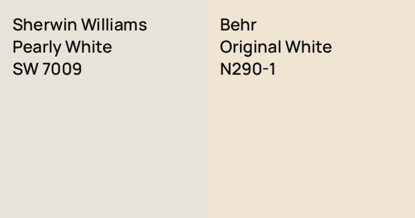 Sherwin Williams Pearly White vs. Behr Original White comparison