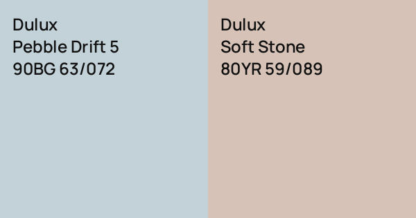 Dulux Pebble Drift 5 vs. Dulux Soft Stone comparison