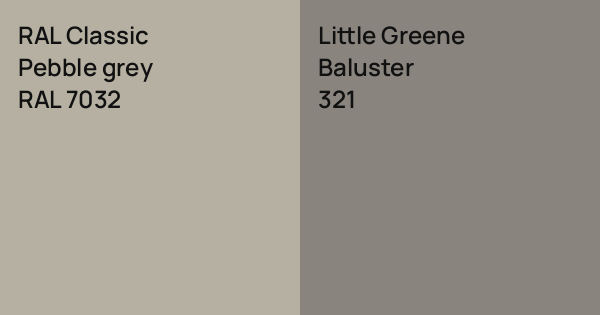 RAL Classic Pebble grey vs. Little Greene Baluster comparison
