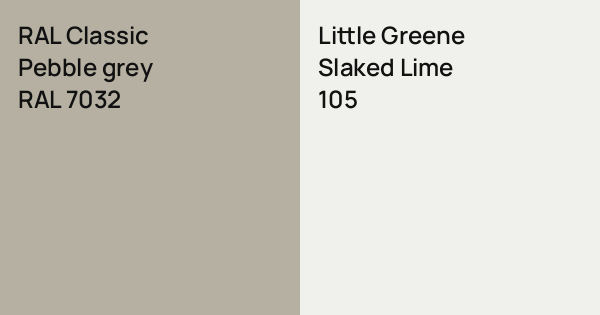 RAL Classic Pebble grey vs. Little Greene Slaked Lime comparison