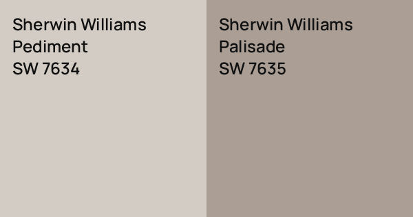 Sherwin Williams Pediment vs. Sherwin Williams Palisade comparison