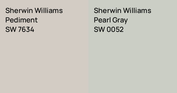 Sherwin Williams Pediment vs. Sherwin Williams Pearl Gray comparison
