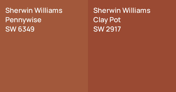 Sherwin Williams Pennywise vs. Sherwin Williams Clay Pot comparison