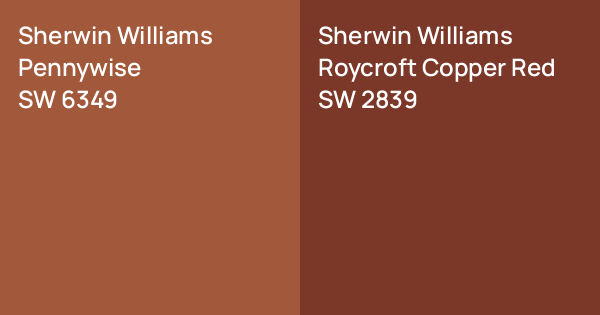 Sherwin Williams Pennywise vs. Sherwin Williams Roycroft Copper Red ...