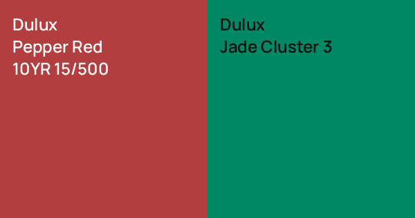 Dulux Pepper Red vs. Dulux Jade Cluster 3 comparison