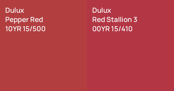 Dulux Pepper Red vs. Dulux Red Stallion 3 comparison