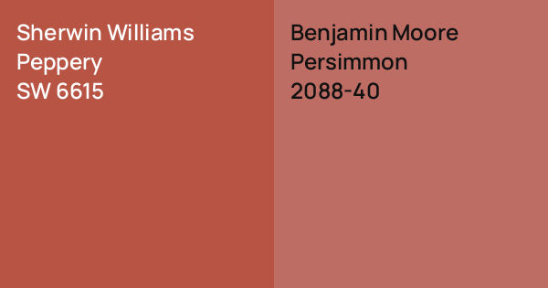 Sherwin Williams Peppery vs. Benjamin Moore Persimmon comparison