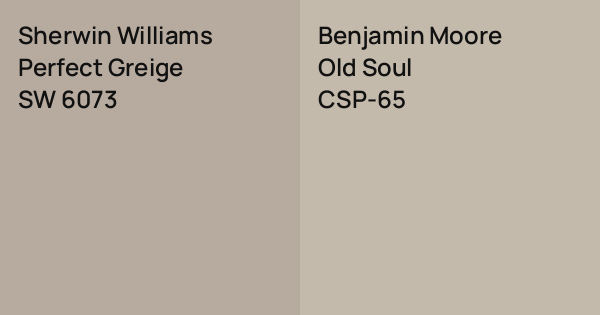 Sherwin Williams Perfect Greige vs. Benjamin Moore Old Soul comparison