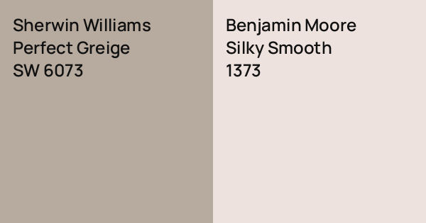 Sherwin Williams Perfect Greige vs. Benjamin Moore Silky Smooth comparison