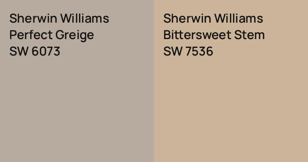 Sherwin Williams Perfect Greige vs. Sherwin Williams Bittersweet Stem ...