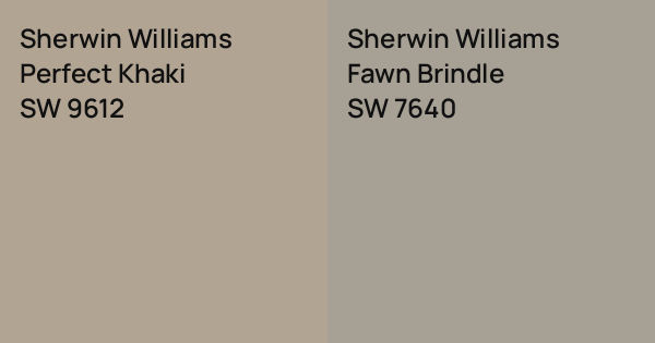 Sherwin Williams Perfect Khaki vs. Sherwin Williams Fawn Brindle comparison