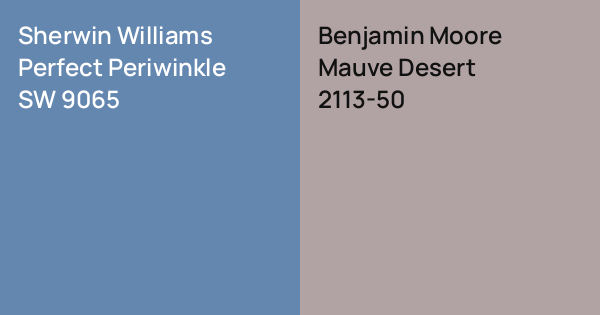 Sherwin Williams Perfect Periwinkle vs. Benjamin Moore Mauve Desert ...