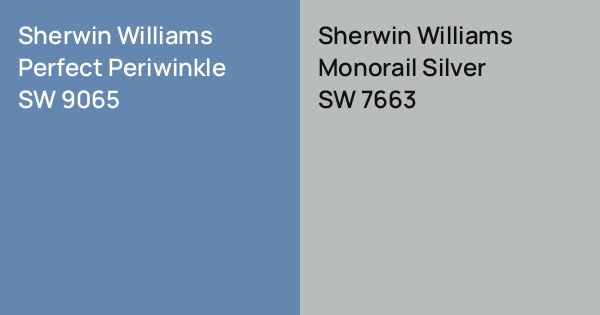 Sherwin Williams Perfect Periwinkle vs. Sherwin Williams Monorail ...
