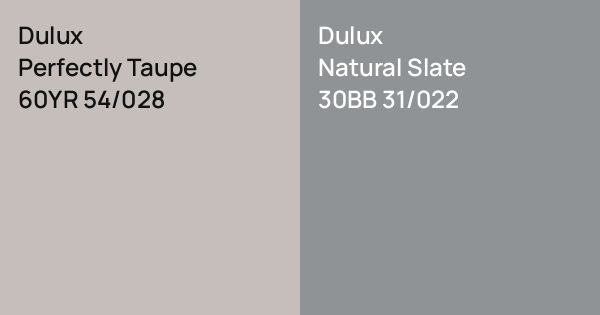 Dulux Perfectly Taupe vs. Dulux Natural Slate comparison