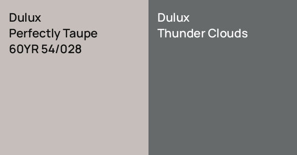 Dulux Perfectly Taupe vs. Dulux Thunder Clouds comparison