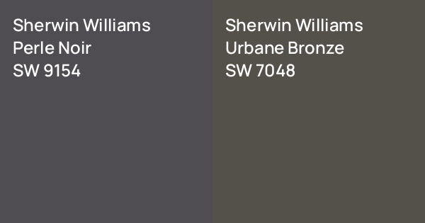 Sherwin Williams Perle Noir vs. Sherwin Williams Urbane Bronze comparison