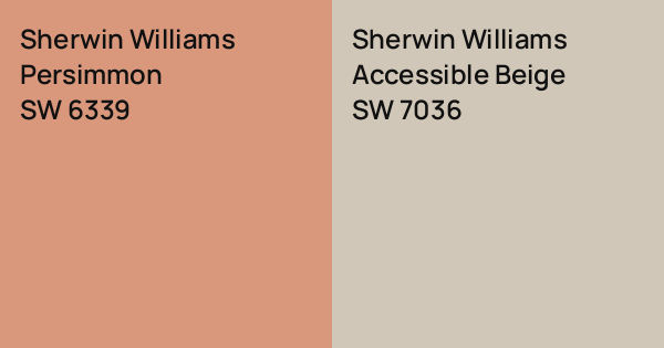 Sherwin Williams Persimmon vs. Sherwin Williams Accessible Beige comparison