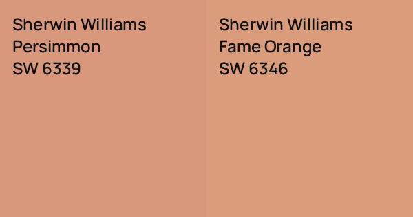 Sherwin Williams Persimmon vs. Sherwin Williams Fame Orange comparison