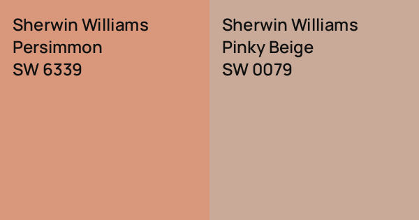 Sherwin Williams Persimmon vs. Sherwin Williams Pinky Beige comparison