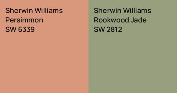 Sherwin Williams Persimmon vs. Sherwin Williams Rookwood Jade comparison