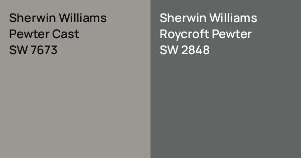 Sherwin Williams Pewter Cast vs. Sherwin Williams Roycroft Pewter ...