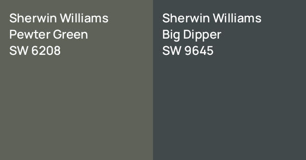 Sherwin Williams Pewter Green vs. Sherwin Williams Big Dipper comparison