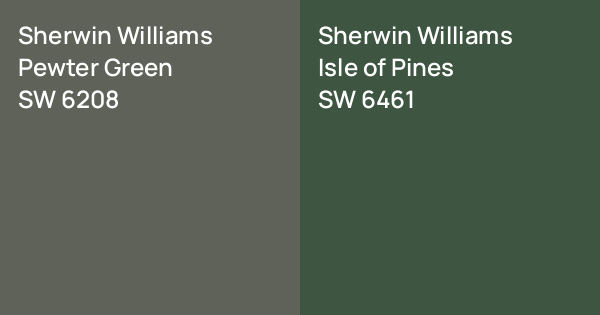 Sherwin Williams Pewter Green vs. Sherwin Williams Isle of Pines comparison