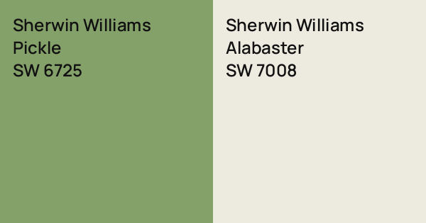 Sherwin Williams Pickle vs. Sherwin Williams Alabaster comparison