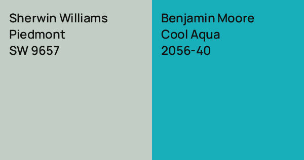 Sherwin Williams Piedmont vs. Benjamin Moore Cool Aqua comparison