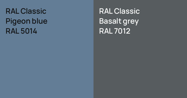RAL Classic Pigeon blue vs. RAL Classic Basalt grey comparison