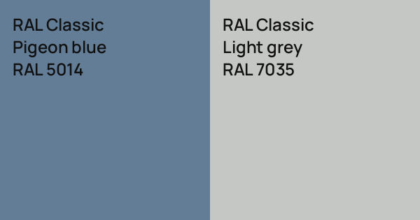 RAL Classic Pigeon blue vs. RAL Classic Light grey comparison