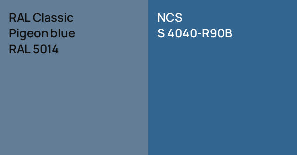 RAL Classic Pigeon blue vs. NCS S 4040-R90B comparison