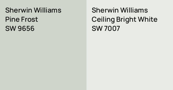 Sherwin Williams Pine Frost vs. Sherwin Williams Ceiling Bright White ...