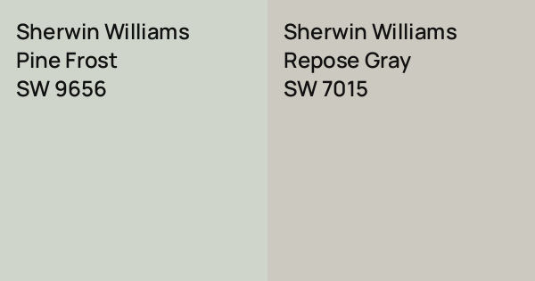Sherwin Williams Pine Frost vs. Sherwin Williams Repose Gray comparison