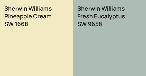 Sherwin Williams Pineapple Cream vs. Sherwin Williams Fresh Eucalyptus ...
