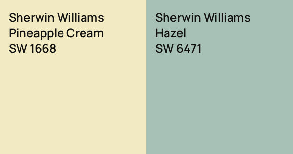Sherwin Williams Pineapple Cream vs. Sherwin Williams Hazel comparison