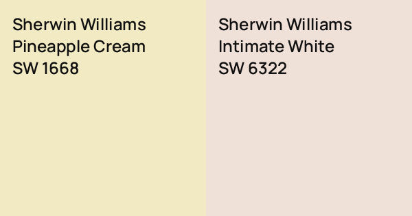 Sherwin Williams Pineapple Cream vs. Sherwin Williams Intimate White ...