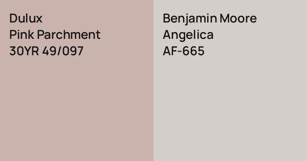 Dulux Pink Parchment vs. Benjamin Moore Angelica comparison