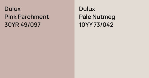 Dulux Pink Parchment vs. Dulux Pale Nutmeg comparison