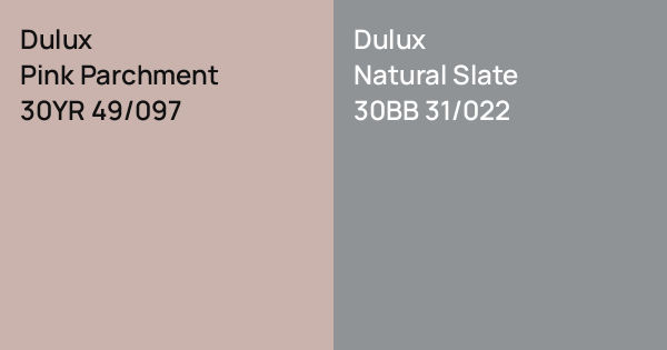 Dulux Pink Parchment vs. Dulux Natural Slate comparison