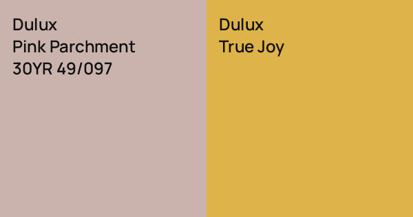 Dulux Pink Parchment vs. Dulux True Joy comparison