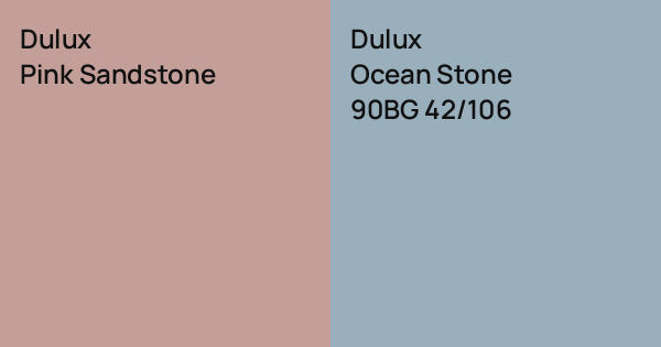 Dulux Pink Sandstone vs. Dulux Ocean Stone comparison