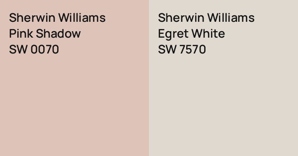 Sherwin Williams Pink Shadow vs. Sherwin Williams Egret White comparison