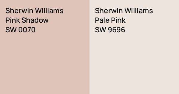 Sherwin Williams Pink Shadow vs. Sherwin Williams Pale Pink comparison