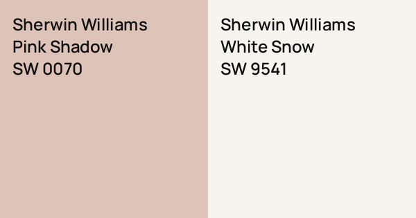 Sherwin Williams Pink Shadow vs. Sherwin Williams White Snow comparison