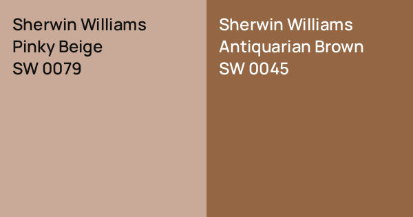 Sherwin Williams Pinky Beige vs. Sherwin Williams Antiquarian Brown ...